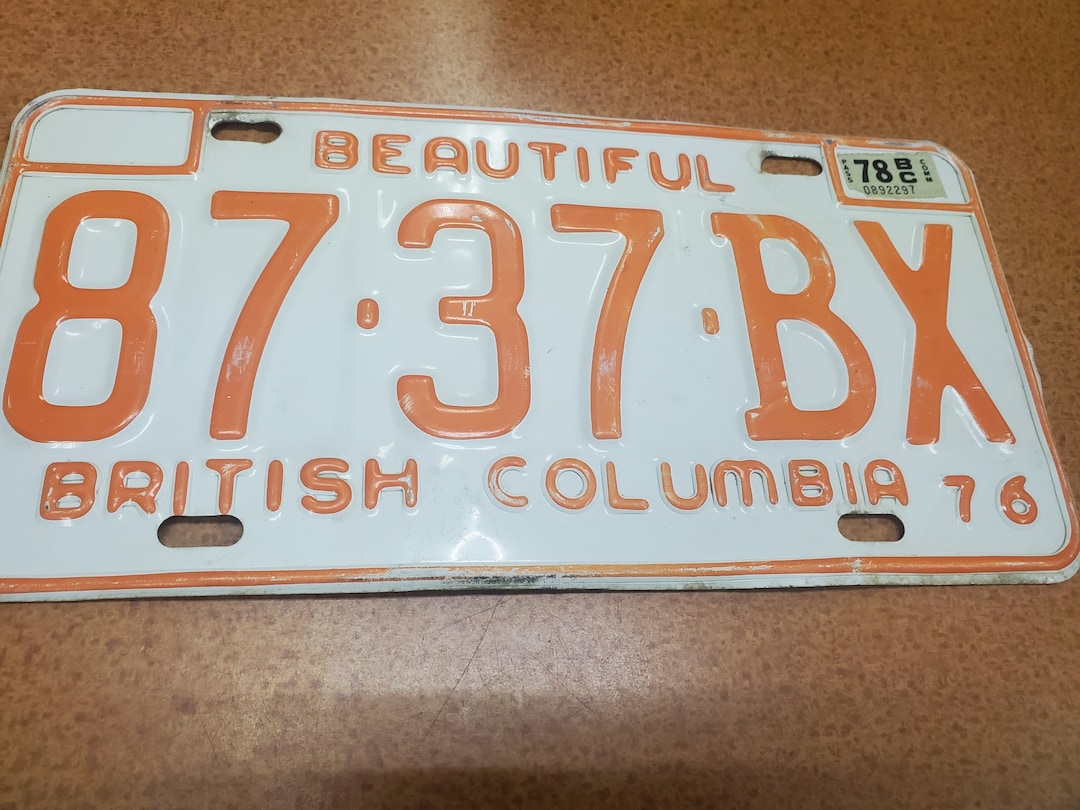 1976 British Columbia License Plate - Etsy