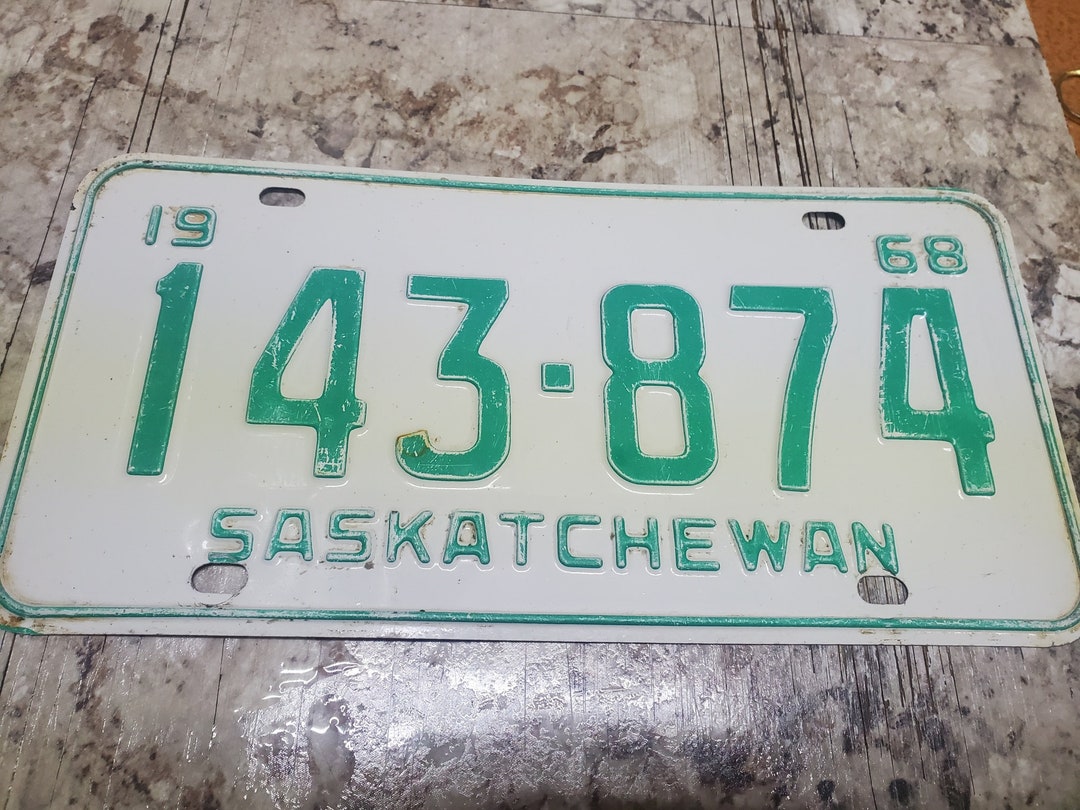 1968 Saskatchewan License Plate - Etsy