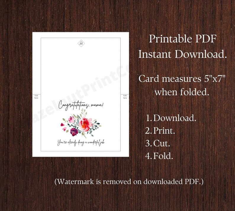 Congratulations, Mama Printable Card. Printable Card for New Mom New ...