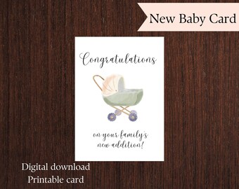 Printable Congratulations New Baby Card. Printable Card for New Baby ...