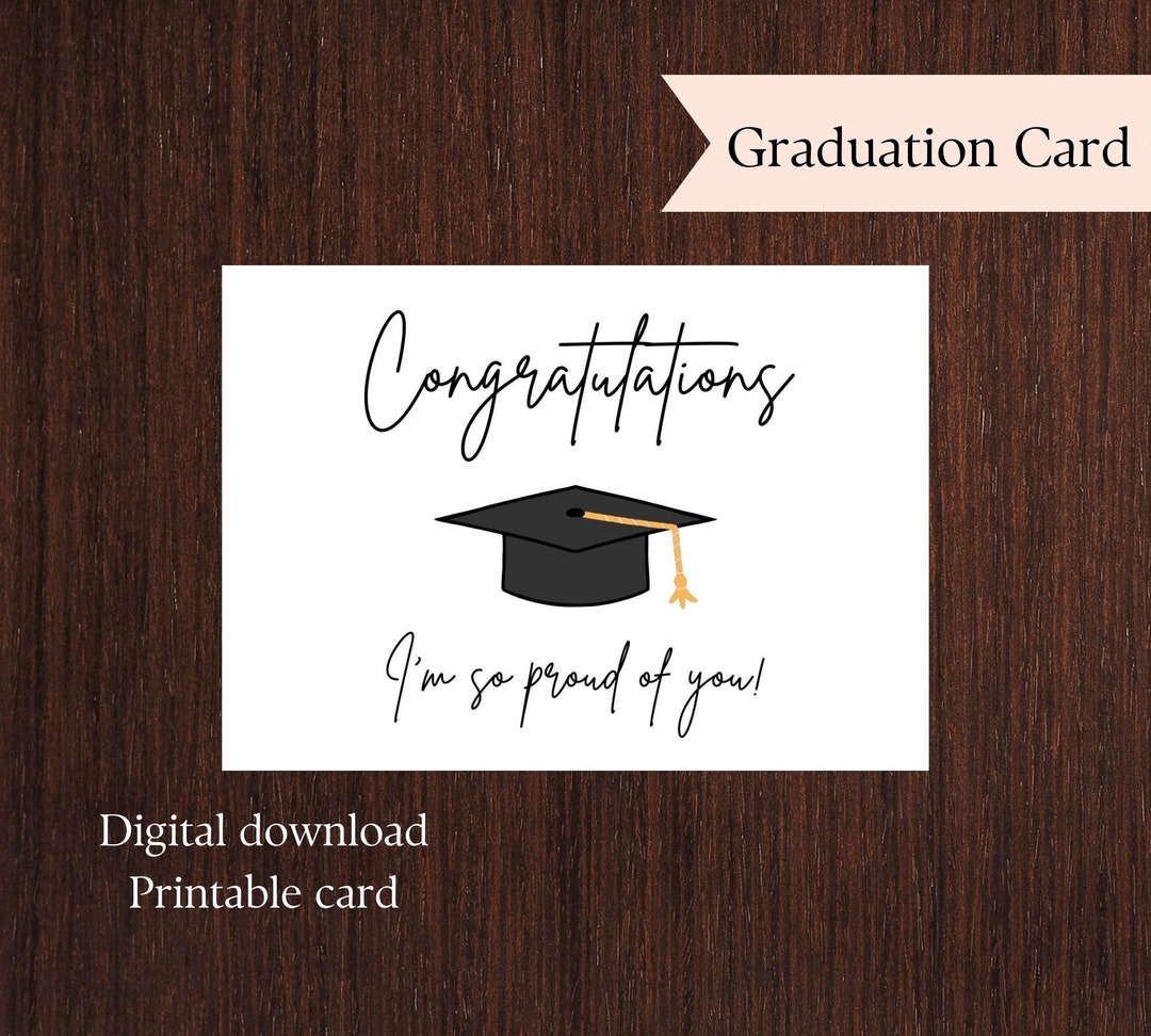 Printable Graduation Card. Congratulations Graduate. DIY Congrats Grad ...