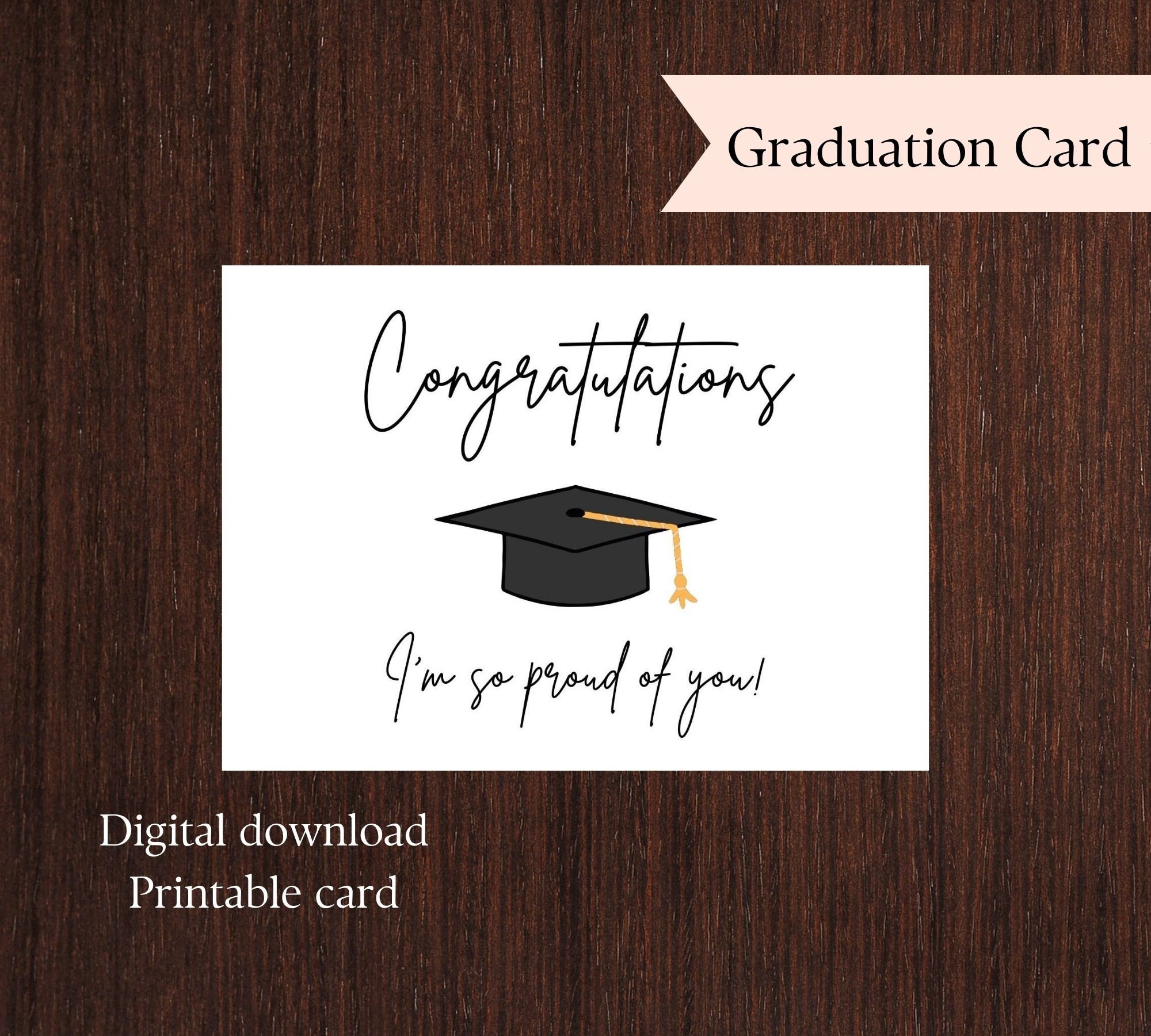 Printable Graduation Card. Congratulations Graduate. DIY Congrats Grad ...