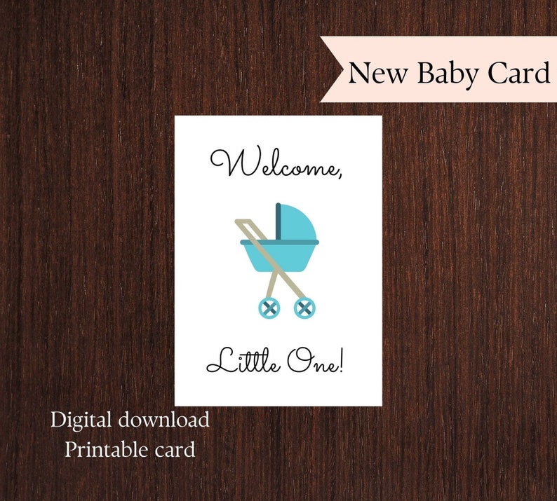 Printable New Baby Card. Printable Card for Baby Boy. Digital Download ...