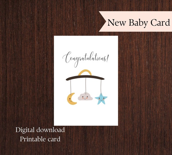 Printable Congratulations New Baby Card. Printable Card for - Etsy