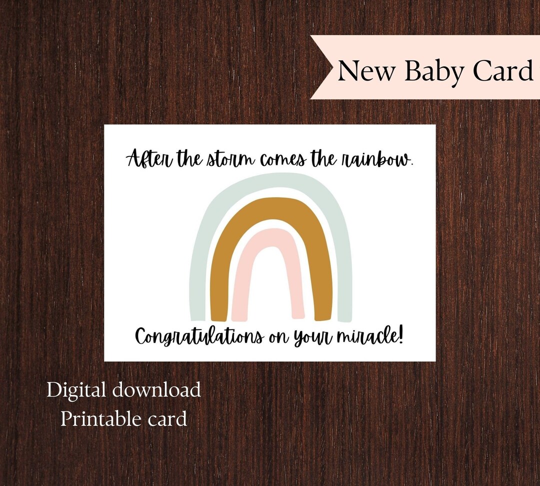 Printable New Baby Card. Congratulations Printable Card. Digital ...