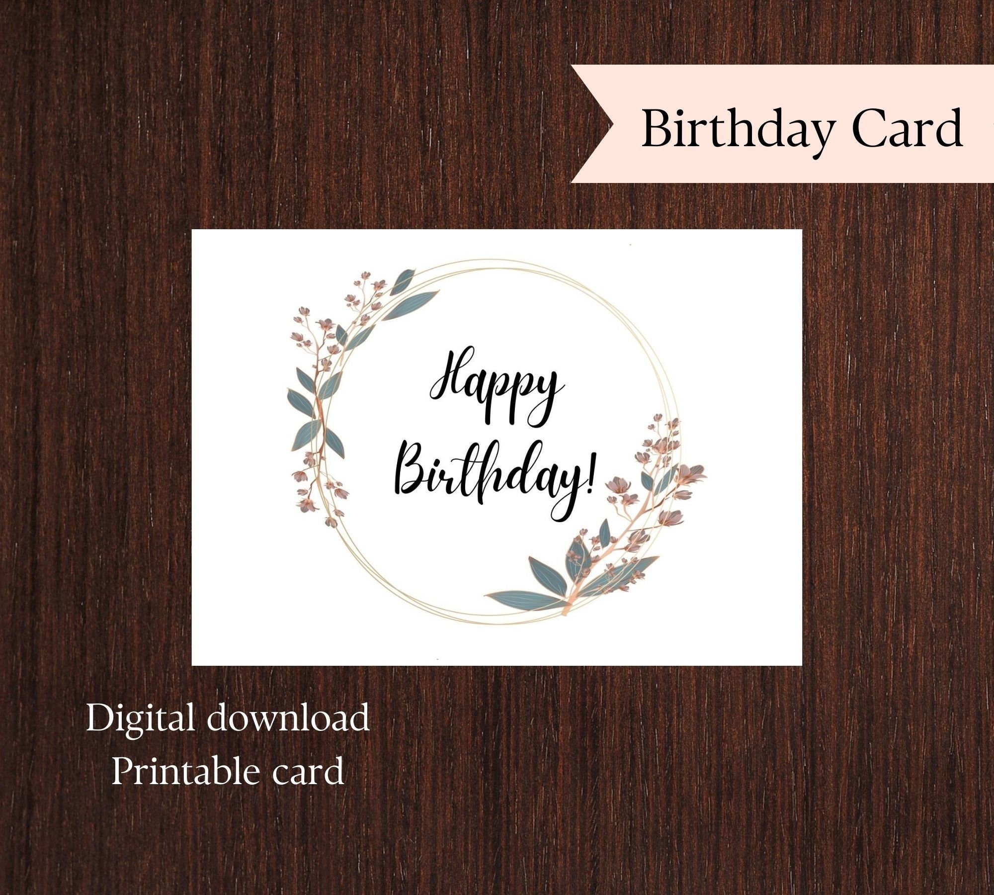 Printable Birthday Card. Happy Birthday Printable Card. Birthday Card ...