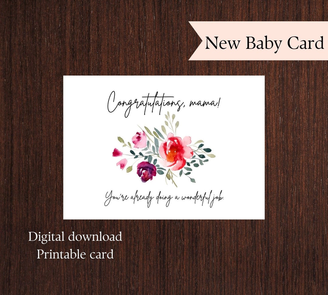 Congratulations Mama Printable Card. Printable Card for New - Etsy