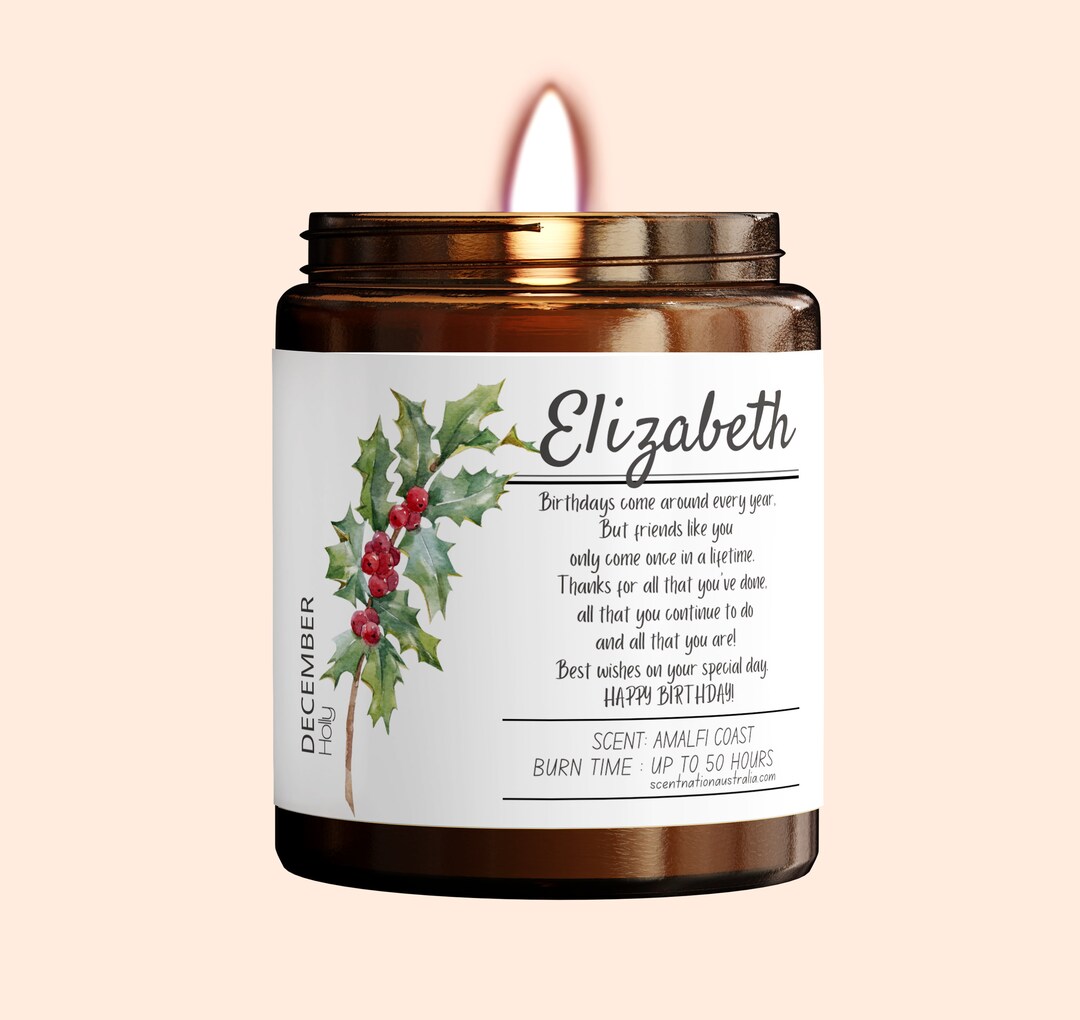 Birth Flower Gift Personalised Birth Candle Custom Birth - Etsy