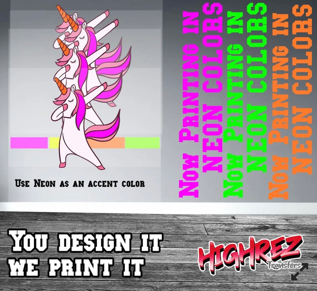 Neon Colors Custom Prints DTF TRANSFERS - Etsy