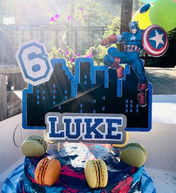Captain America Personalized Cake Topper marvel Cake Topper - Etsy