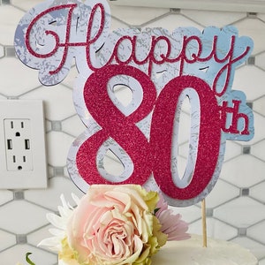 Happy 80th Birthday Cake Topper - Etsy UK