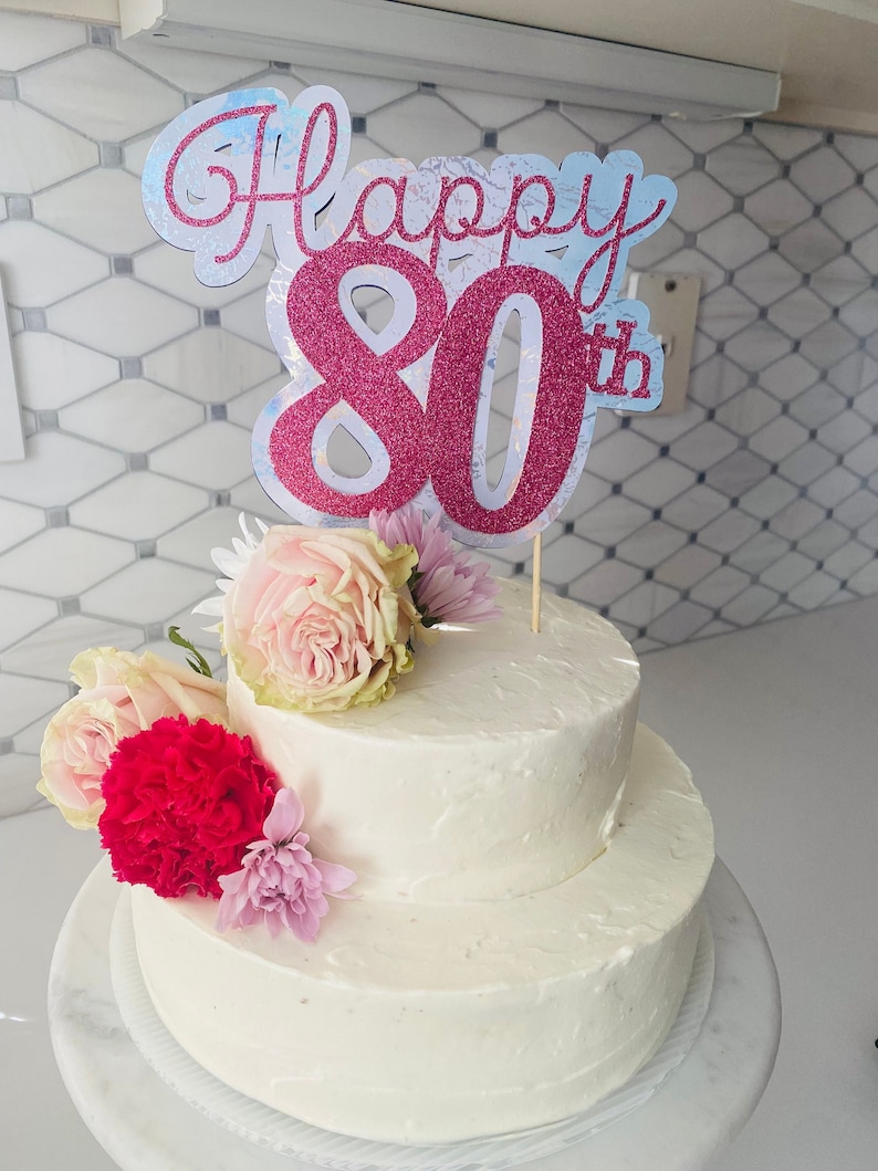 Happy 80th Birthday Cake Topper - Etsy UK