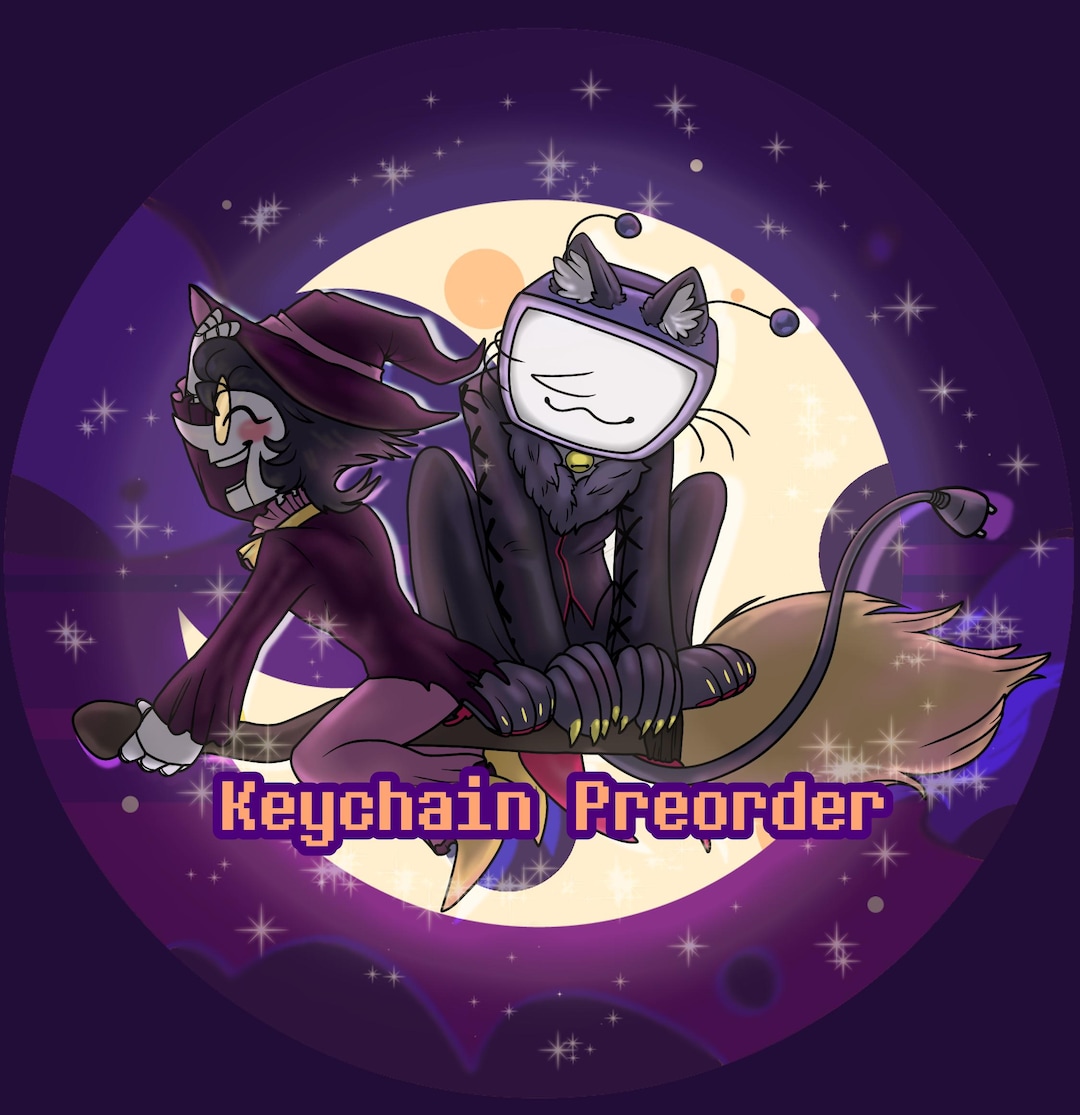 Witch and Familiar Spamtenna Deltarune Keychain Halloween - Etsy