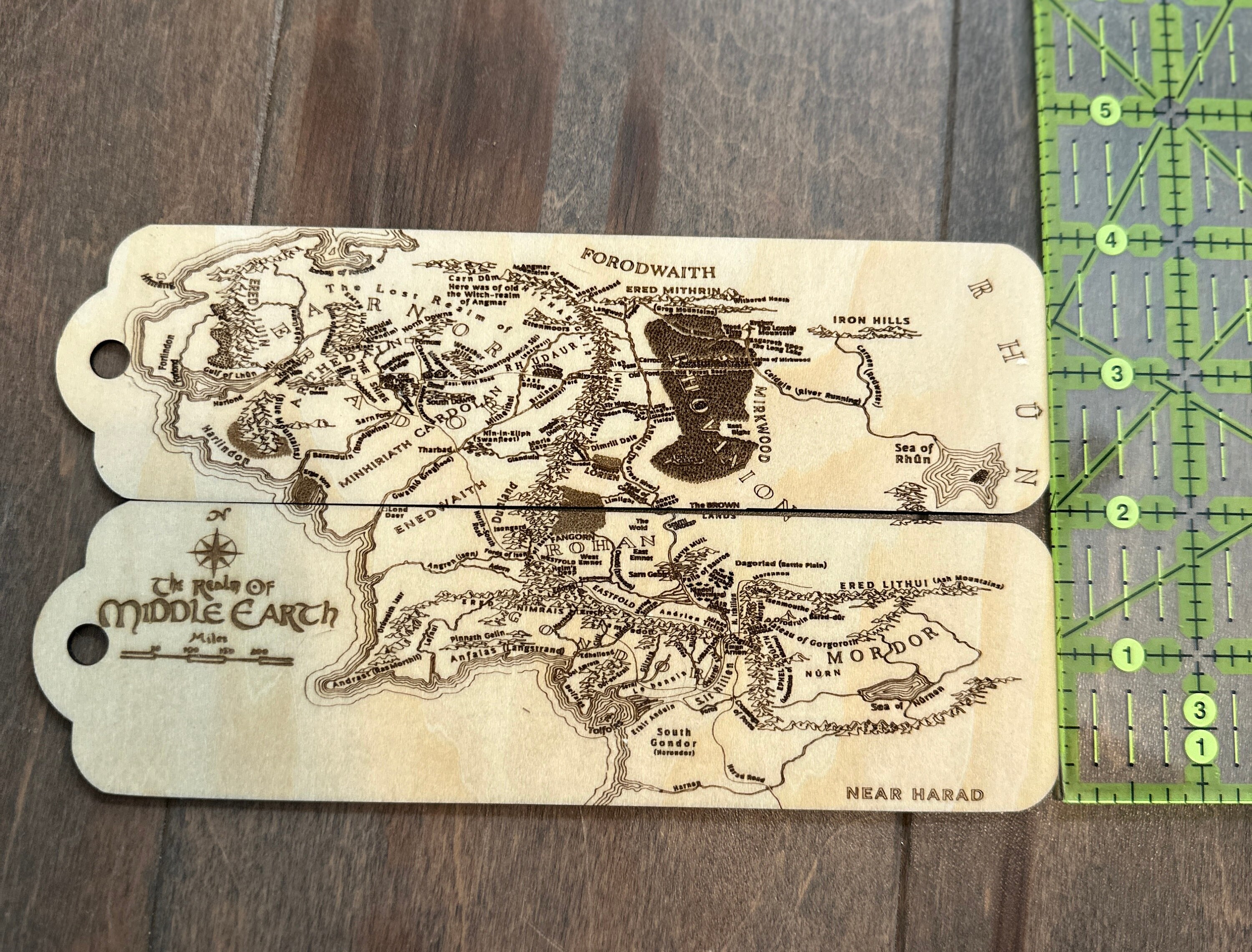 Map of Middle Earth Wood Bookmarks Lord of the Rings - Etsy