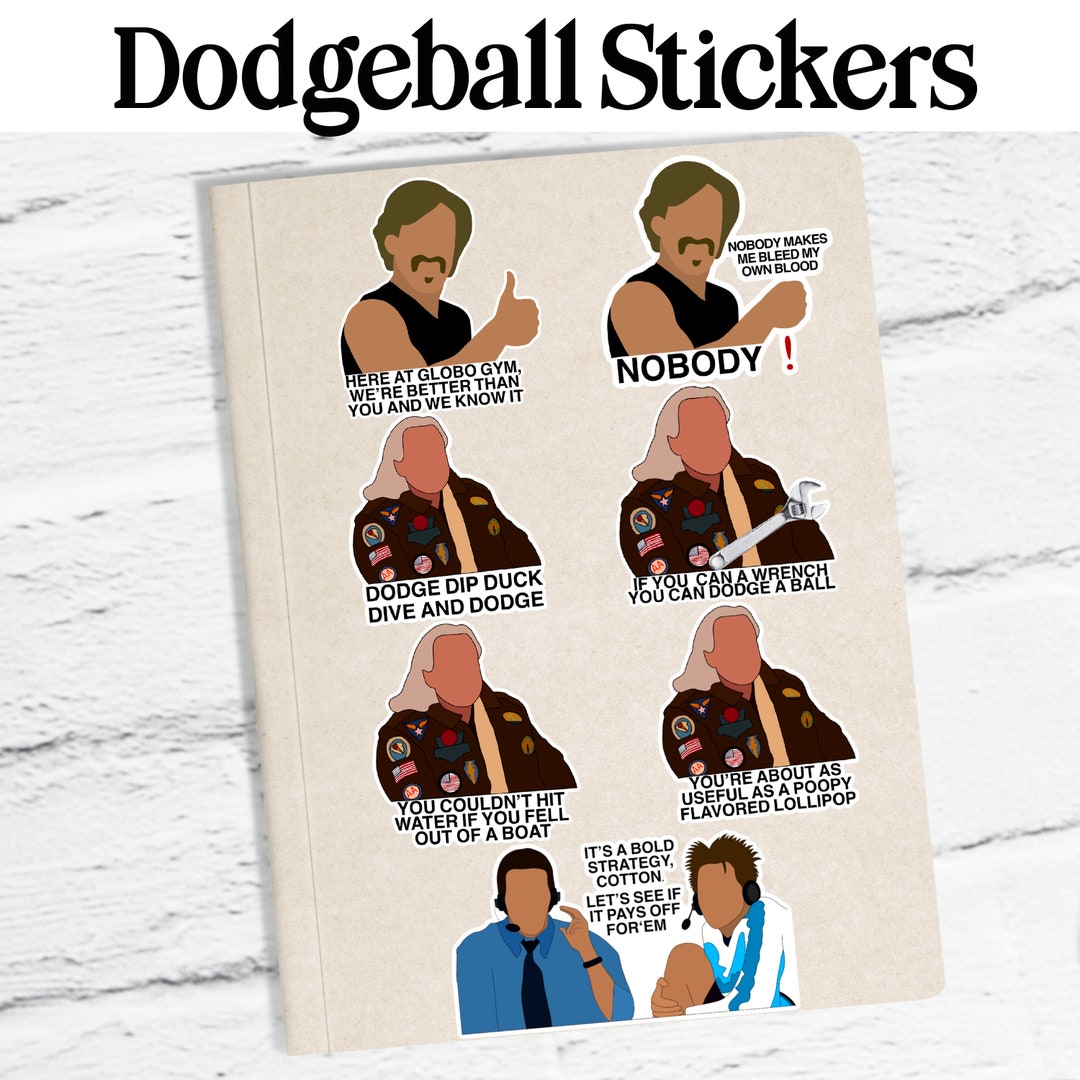 Dodgeball Stickers, Comedy Movies Stickers, Water Bottle Sticker, Best ...