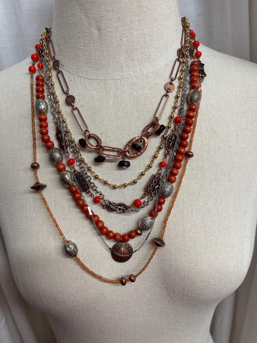 Multi Layer Necklace - Etsy