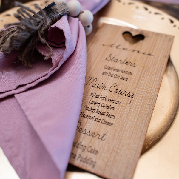Engraved Menu - Etsy