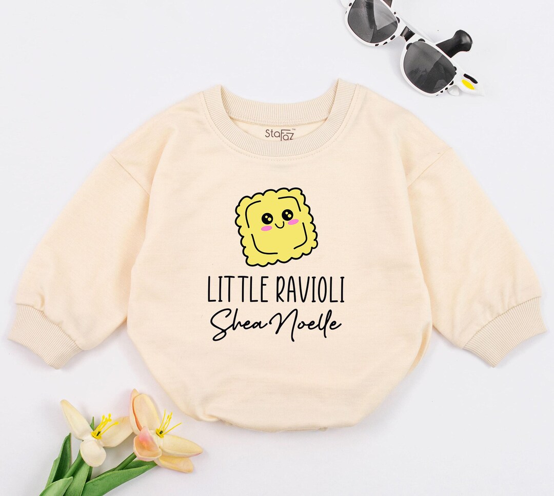 Little Ravioli Personalization Baby Romper, Italian Baby Gift, Pasta ...