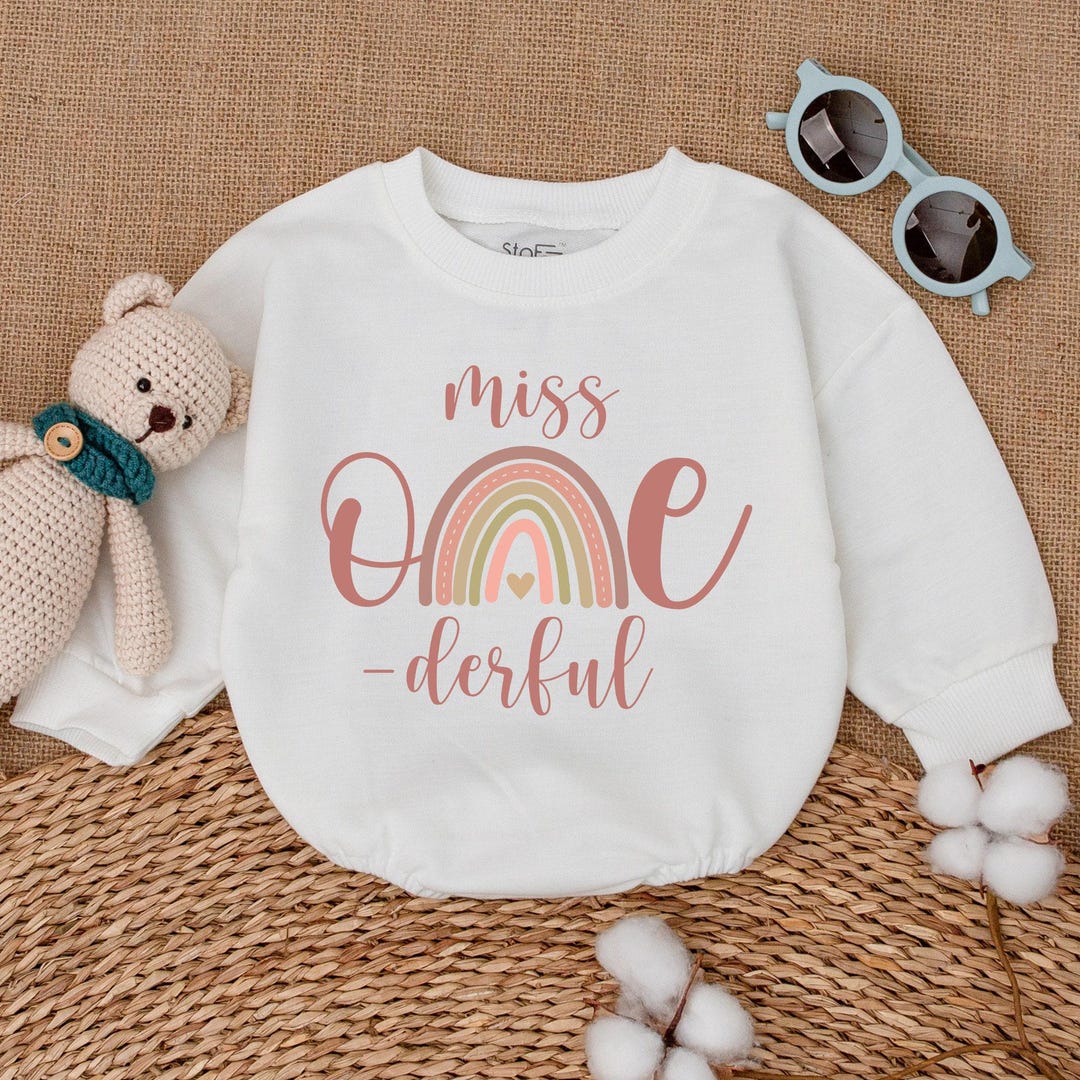 Miss Onederful First Birthday Romper, Onederful Rainbow Bodysuit, Boho ...