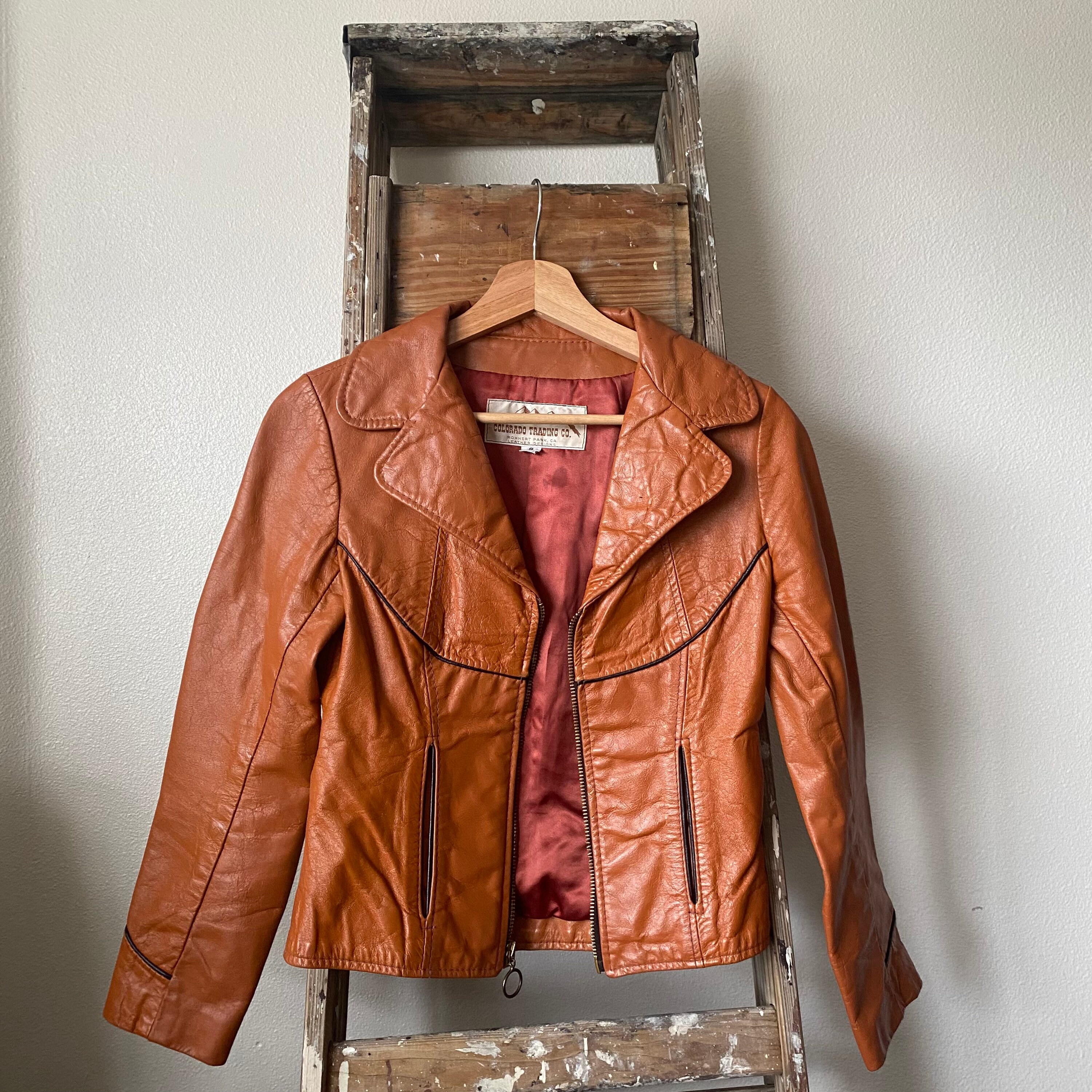 1970s Rust Leather Jacket Colorado Trading Co. - Etsy