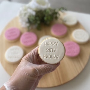 Personalized Vanilla Sugar Cookies: Round Event Cookies - Etsy Australia