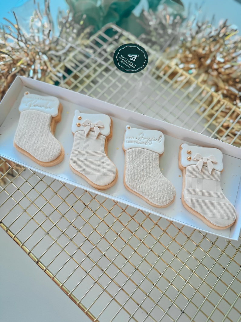 Luxe Christmas Sugar Cookie Gift Box | Stocking Shaped - Etsy Australia