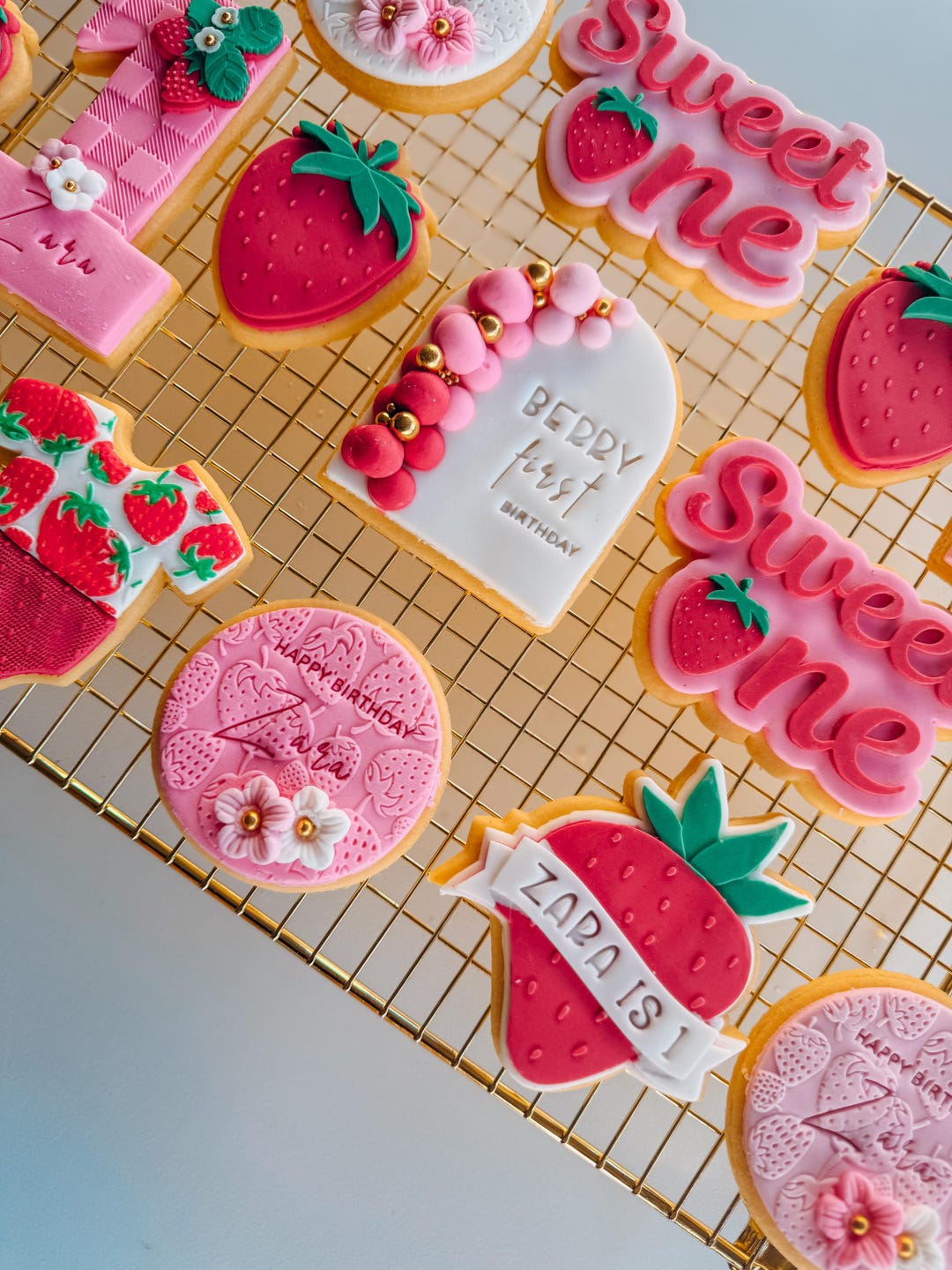 Berry First Birthday Sugar Cookies: Strawberry Party Favors - Etsy ...