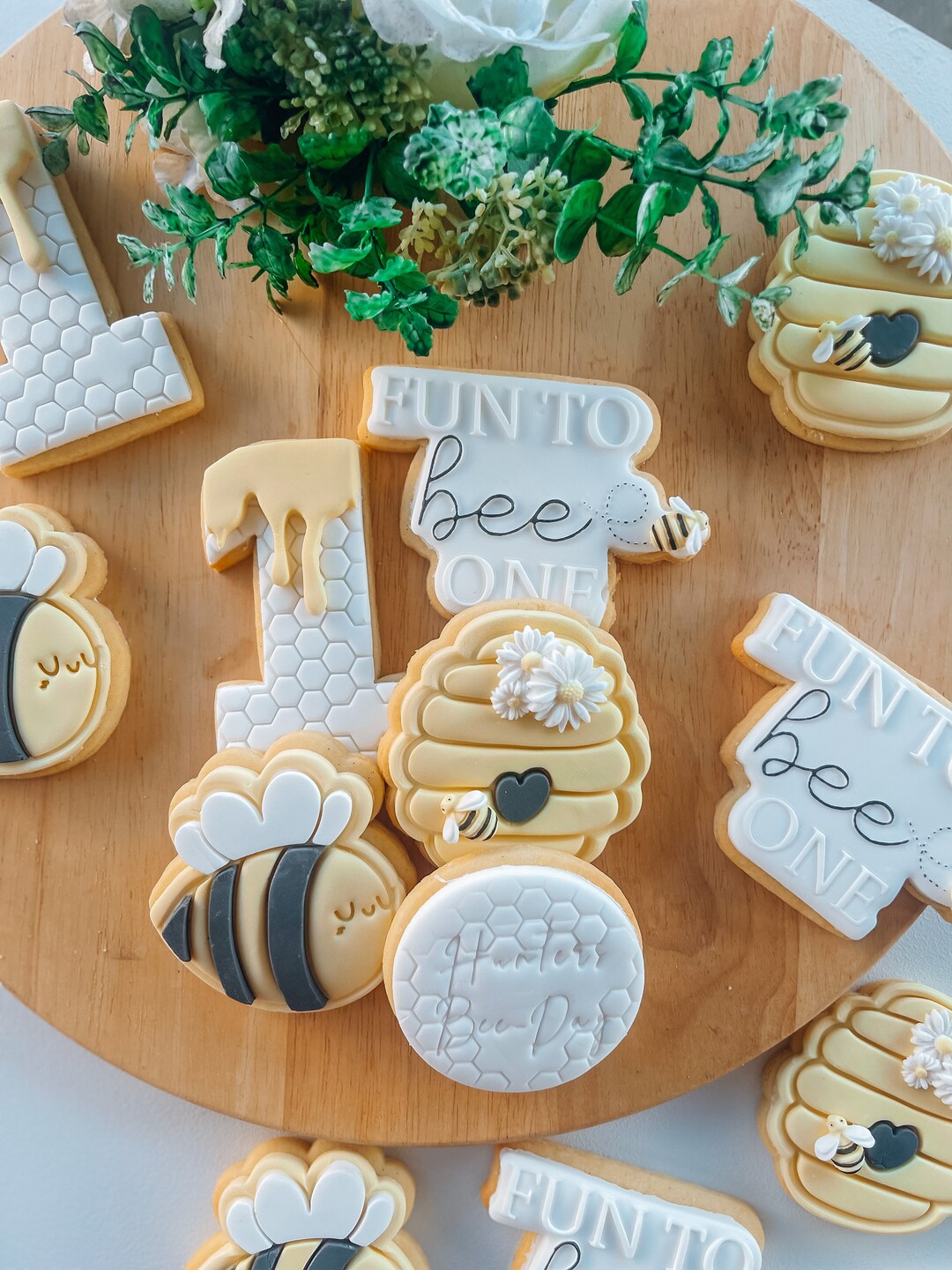 FUN TO BEE One Birthday Cookies Bespoke Cookies Custom Cookies Sugar ...