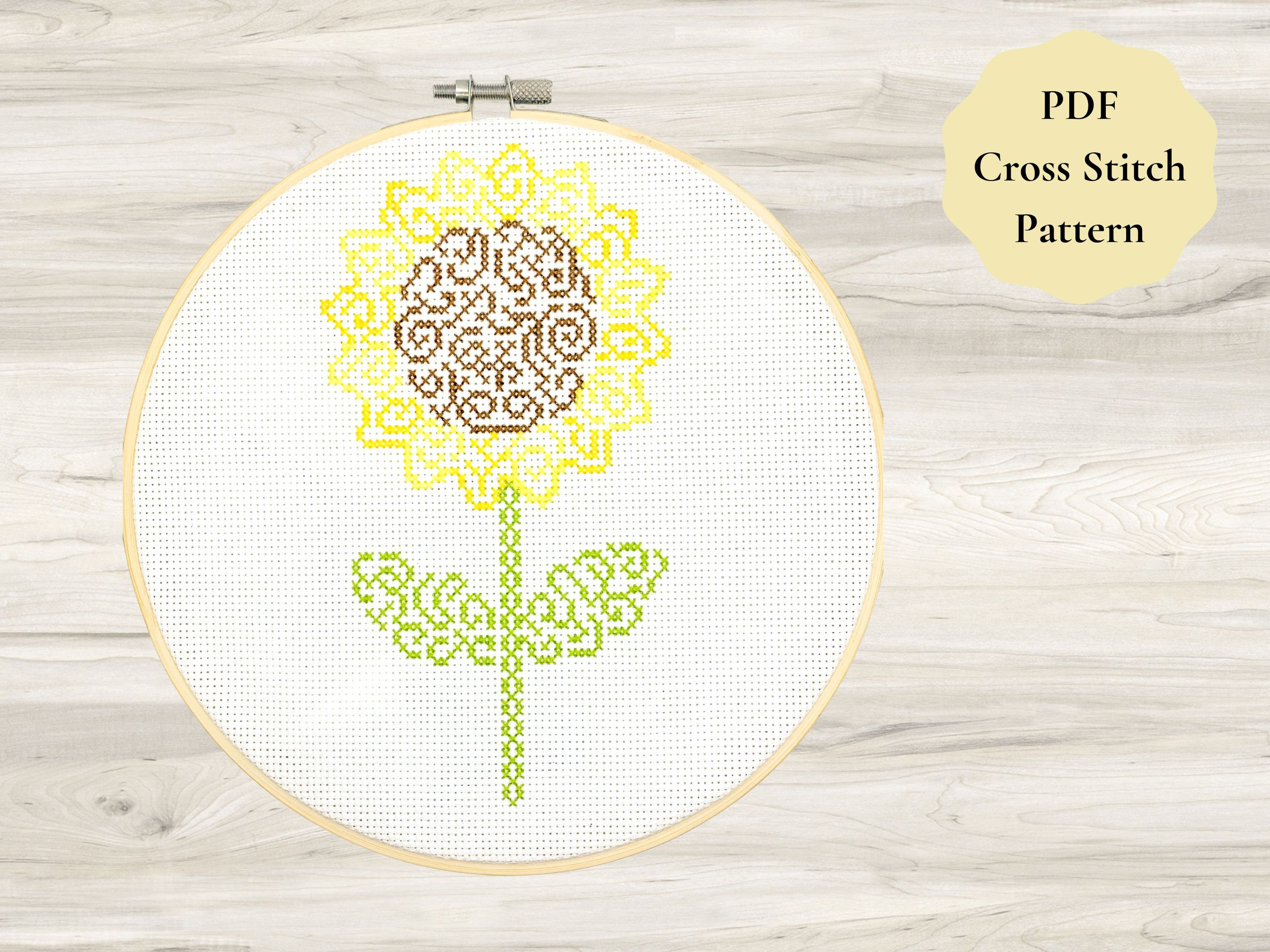 Sunflower Cross Stitch Pattern - Quick, Easy, Beginner-friendly Cross ...