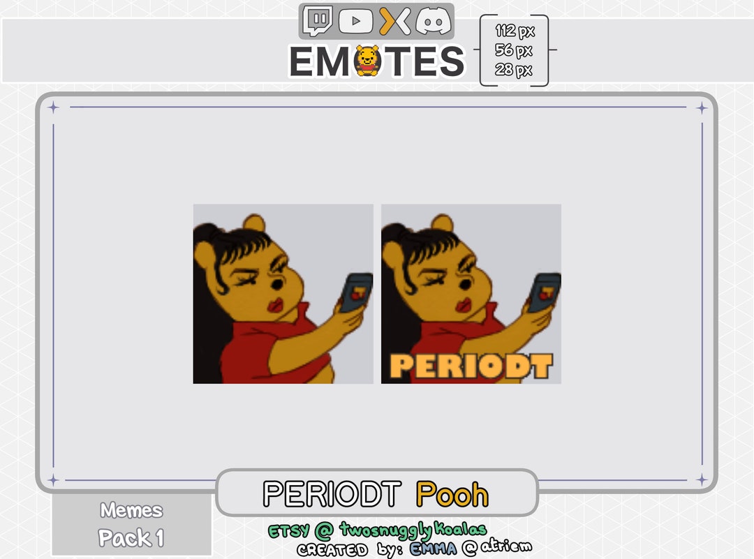 Emotes stream Memes Pack 1 PERIODT Pooh - Etsy