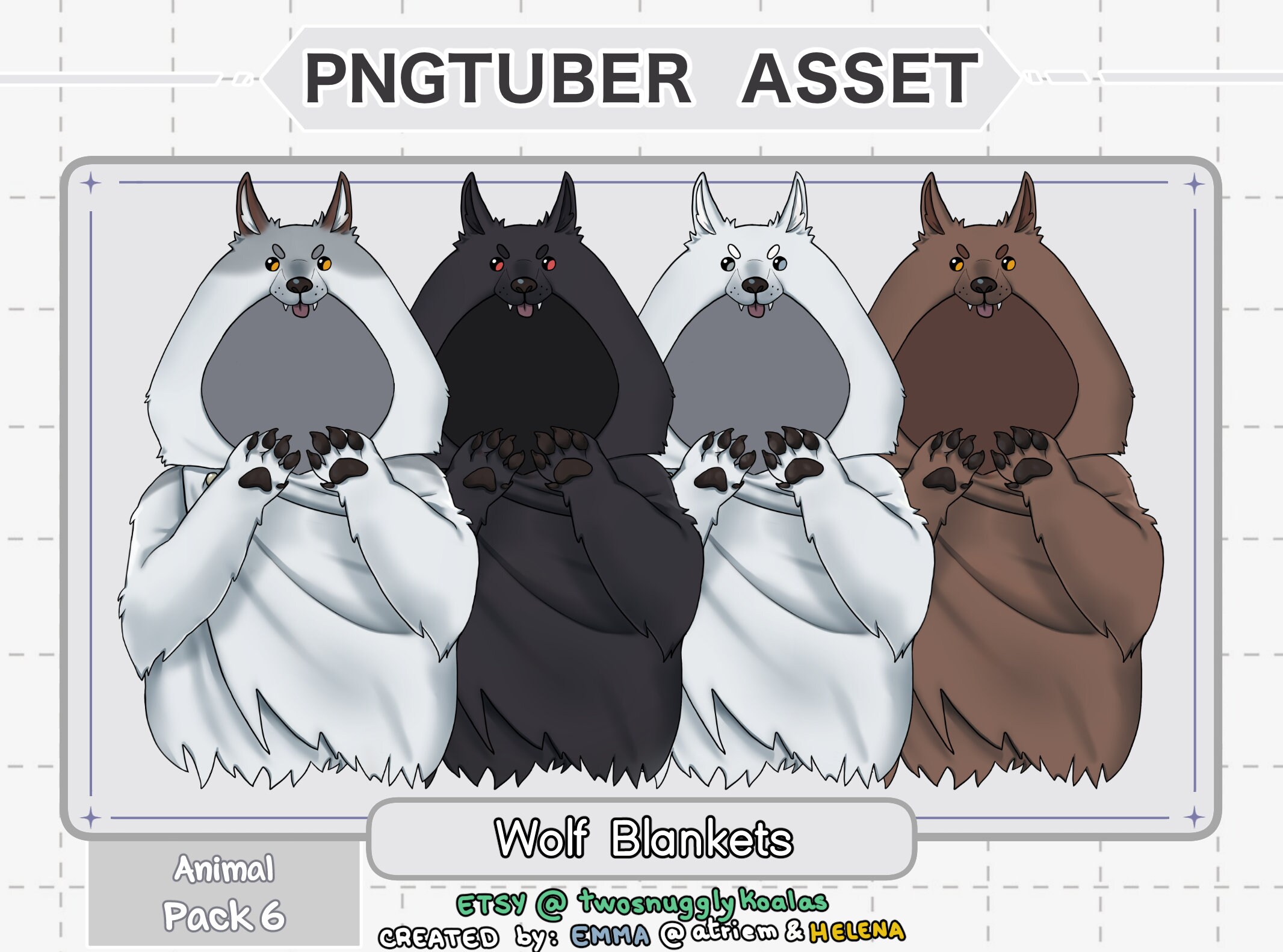 Pngtuber Asset | Animal [pack 6] - Wolf Blankets - Etsy