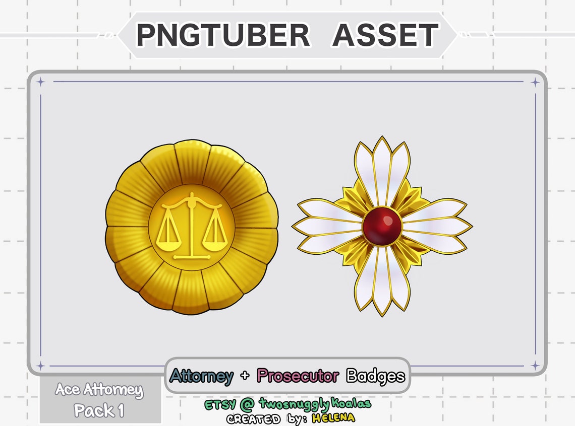 Pngtuber Asset | Ace Attorney [pack 1] - Attorney and Prosecutor Badges ...