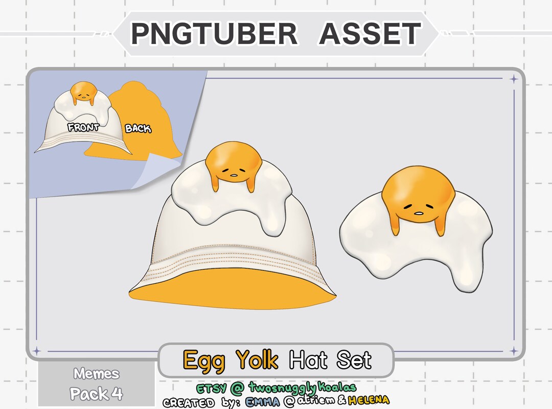 Pngtuber Asset | Memes [pack 4] - Egg Hat Set - Etsy