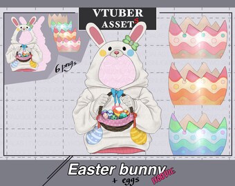Cute Bunny Girl Pngtuber Easter Kawaii Ready for Twitch Vtuber Avatar ...