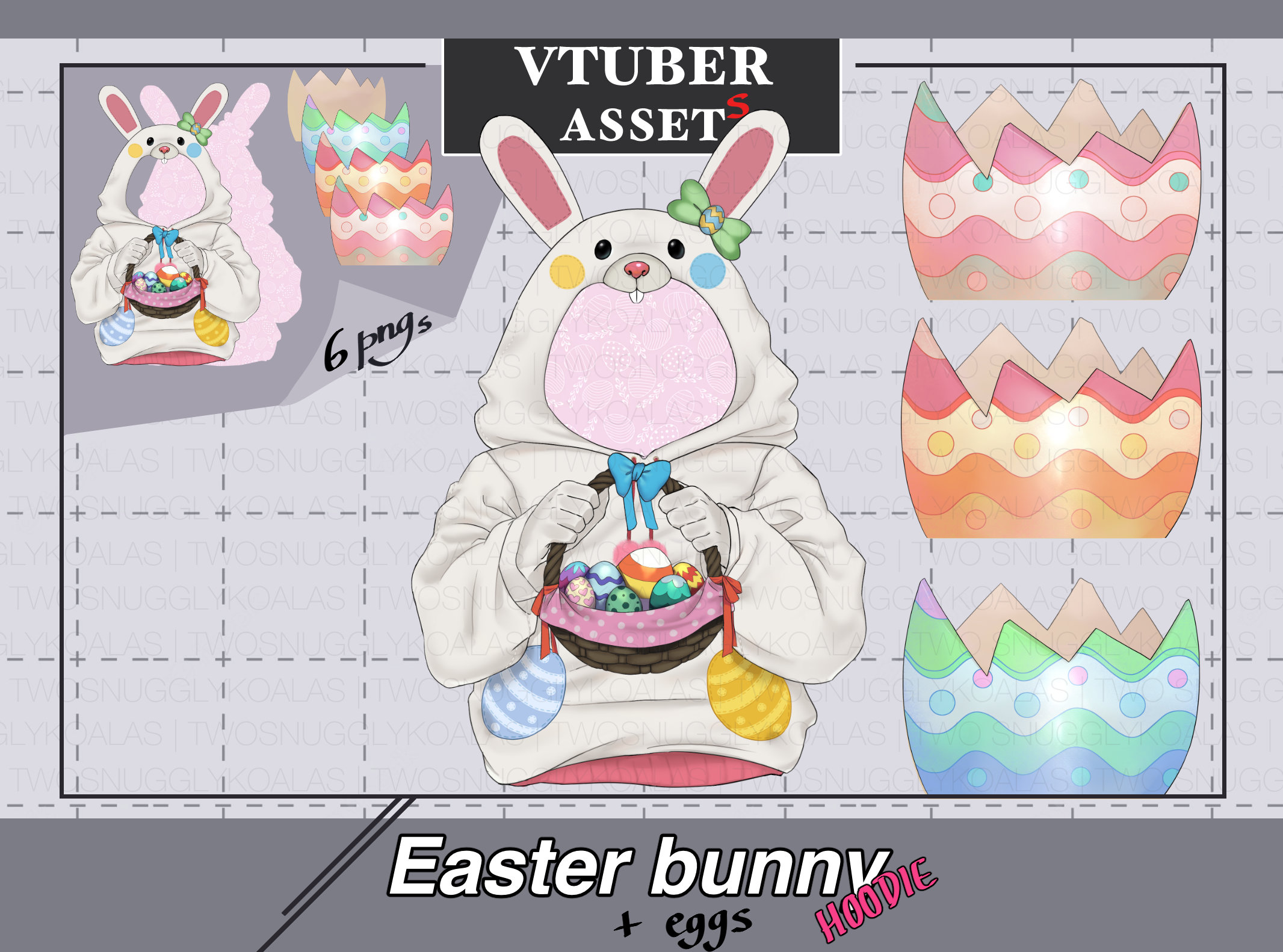 Vtuber Assets | Easter Bunny + Eggs - Etsy