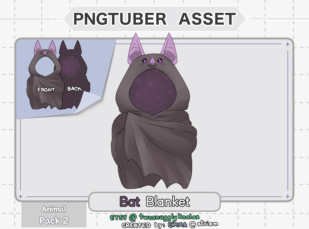 Pngtuber Asset | Animal [pack 2] - Bat Blanket - Etsy