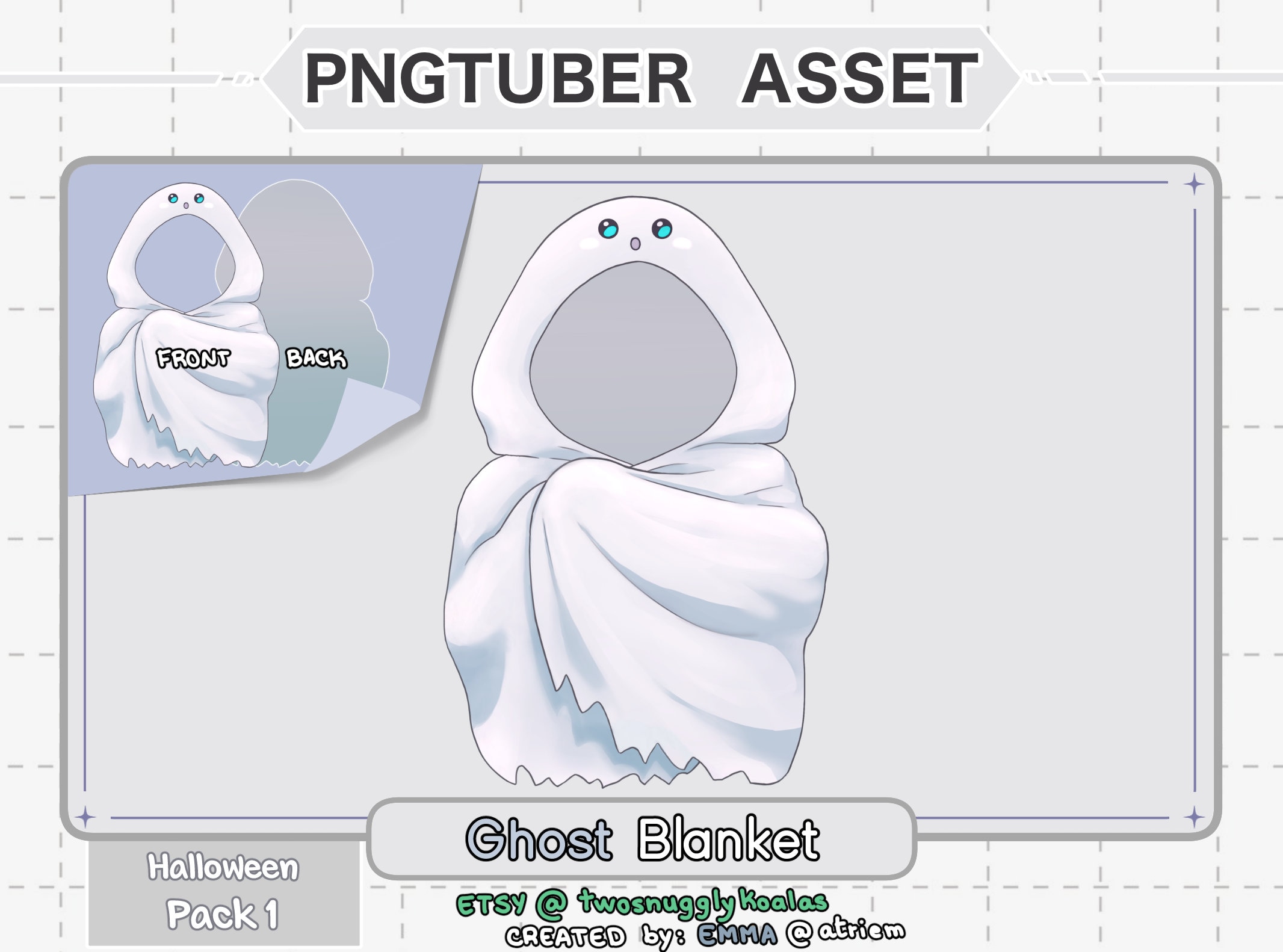 Pngtuber Asset | Halloween [pack 1] - Ghost Blanket - Etsy