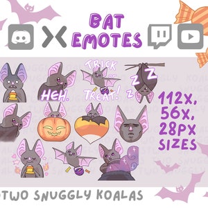 Twitch (stream) Emotes - Halloween Pack | Spoopy Bats - Etsy