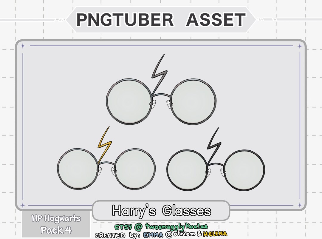 Pngtuber Asset | HP Hogwarts [pack 4] - Harry’s Glasses - Etsy