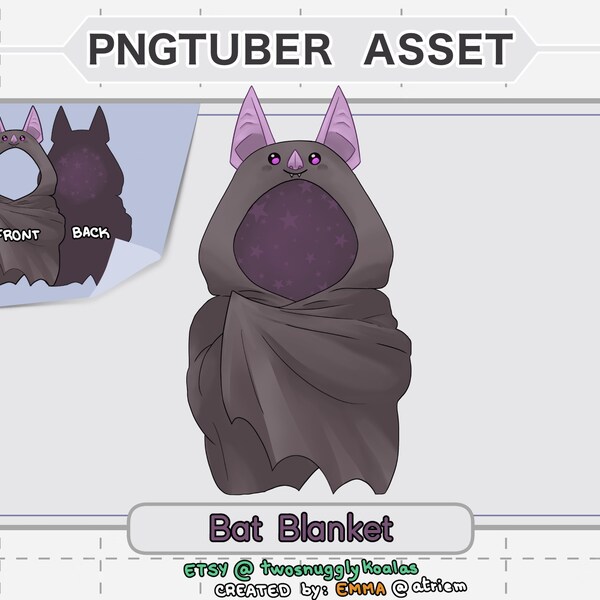 Vtuber Bat Blanket Asset - Etsy