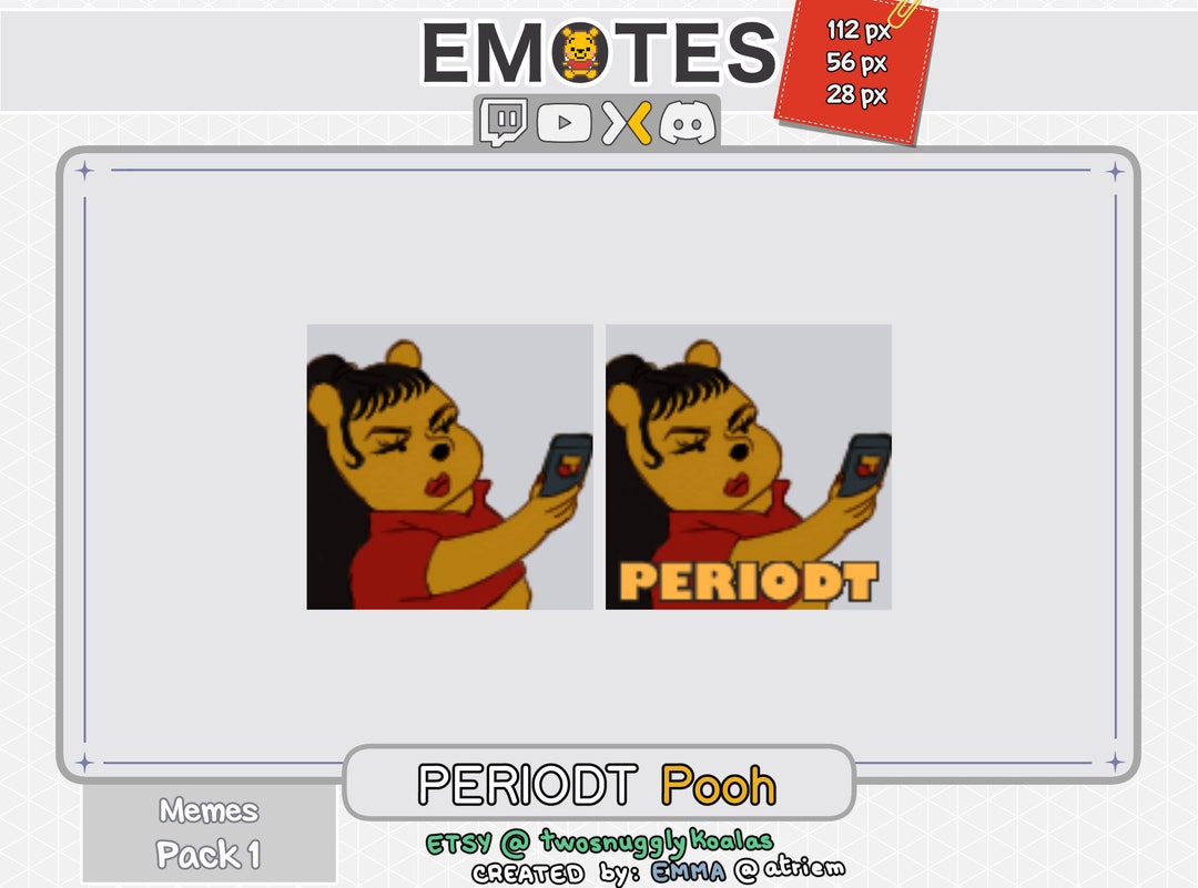 Emotes (stream) | Memes [pack 1] - PERIODT Pooh - Etsy