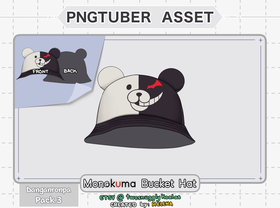 Pngtuber Asset | Danganronpa [pack 3] - Monokuma Bucket Hat - Etsy