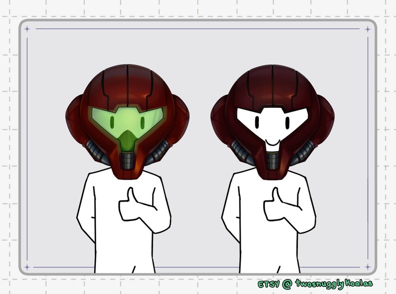 Pngtuber Asset | Metroid [pack 1] - Varia Suit Helmet - Etsy