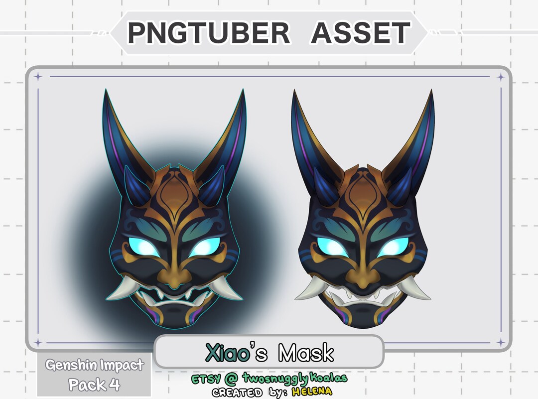 Pngtuber Asset Genshin Impact pack 4 Xiaos Mask - Etsy