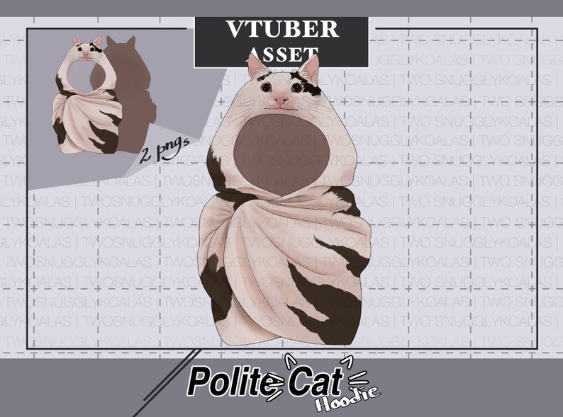 Vtuber Asset | Polite Cat (meme) Hoodie / Blanket - Etsy Canada