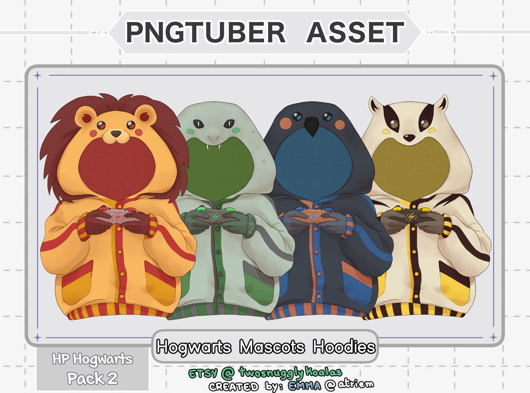 Pngtuber Asset | HP Hogwarts [pack 2] - Mascots Hoodies - Etsy