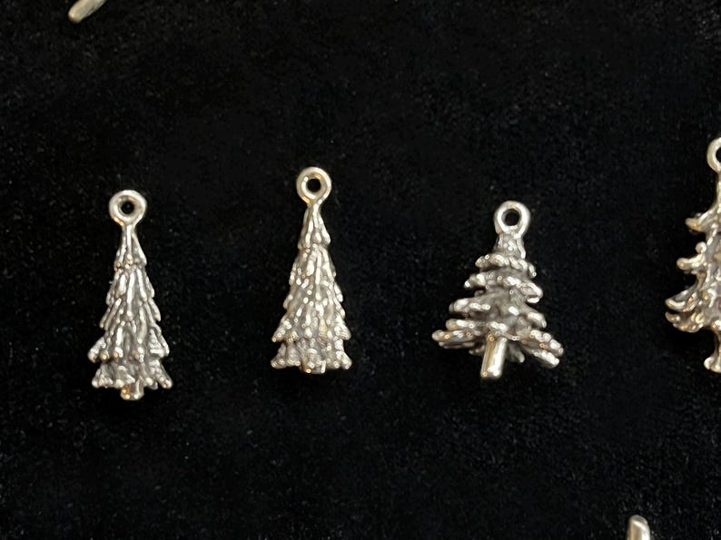 Sterling Leafy Charms - Leaves, Acorns, Trees & Pinecones! Aspen, Fir ...
