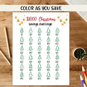 1000 Christmas Savings Challenge/ Money Challenge/ Track at Your Own ...