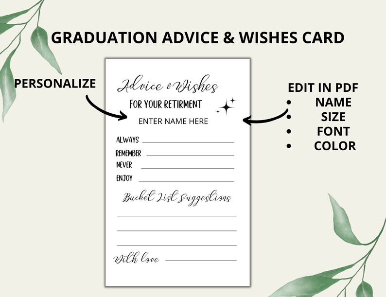 Retirement Advice and Wishes Card Retirement Party Game Idea - Etsy