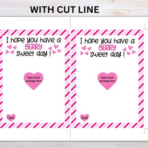 Valentine Day Fruit Snack Card Printable, Classroom Valentines Day ...
